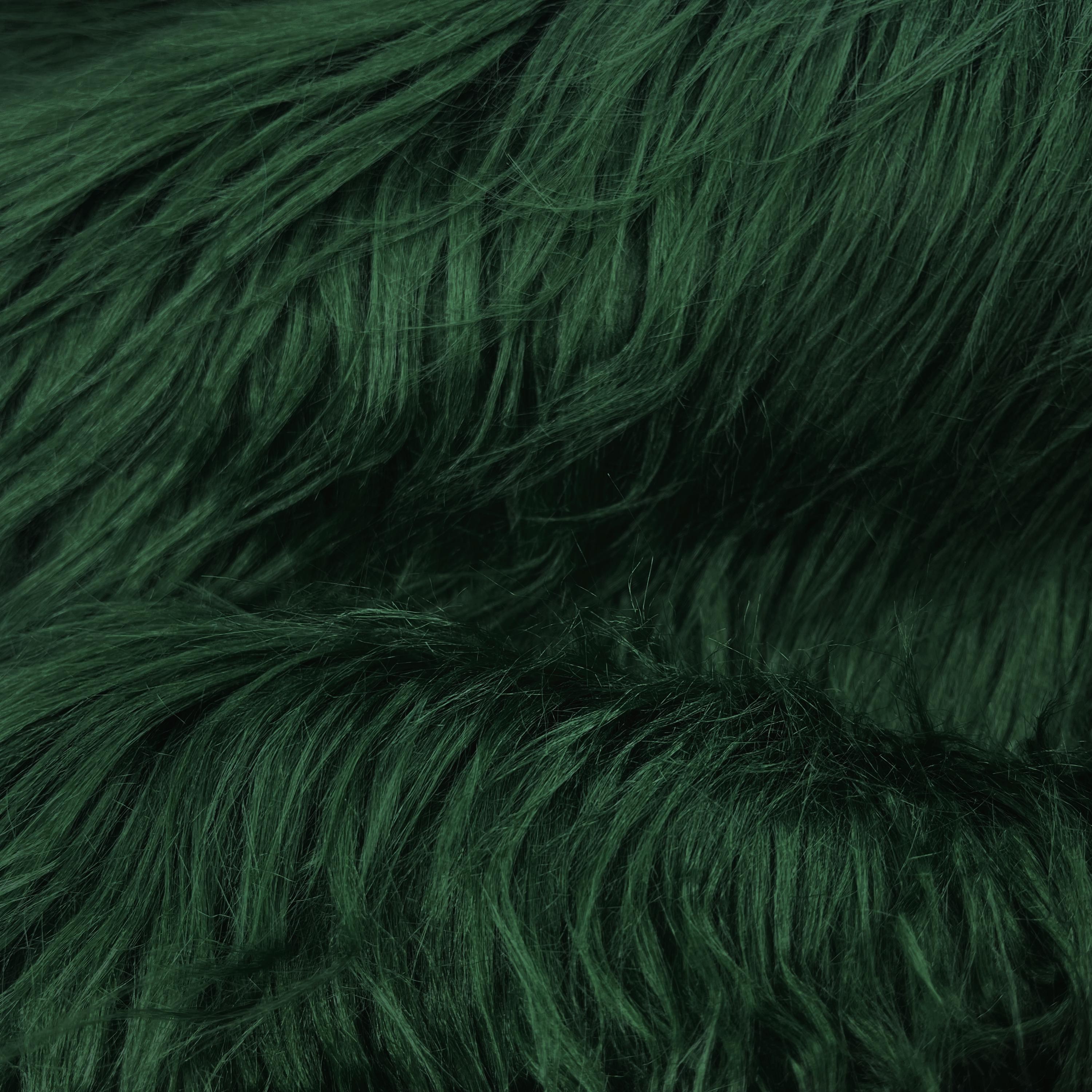 Moss Long Pile Faux Fake Fur - Dark Green - Etsy