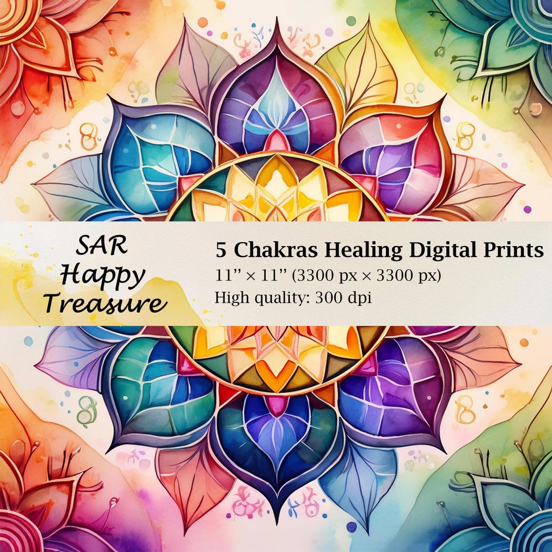 Watercolor Chakra Art Print - Digital Download for Meditation and ...