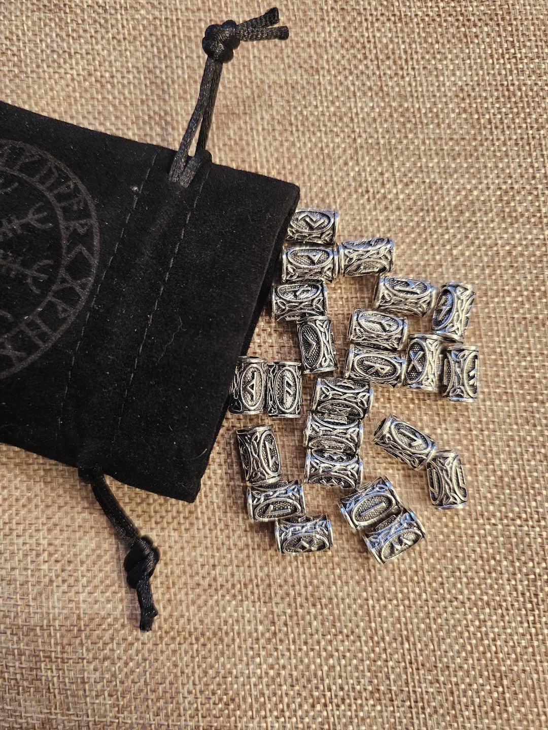 Viking Beard Beads, Eldar Futhark Runes, Hair Bead Set. 24 Pieces. - Etsy