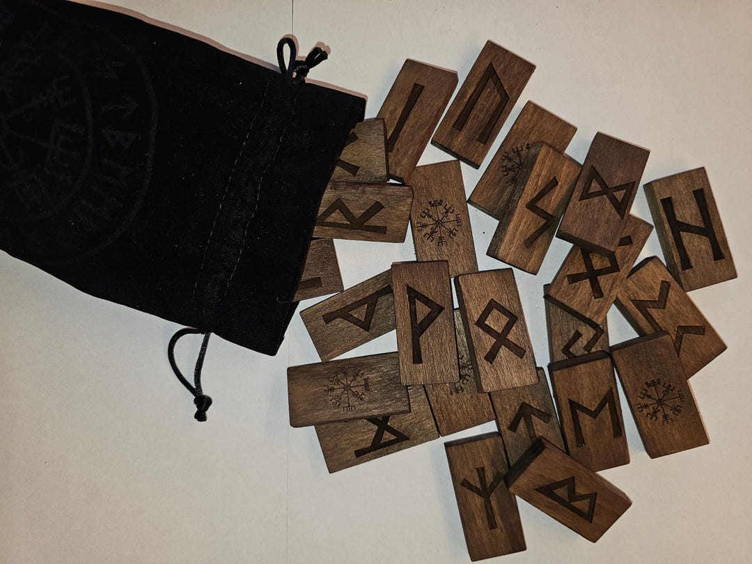 Handmade Elder Futhark / Old Futhark Rune Set 24+1 Made of Wood - Large ...