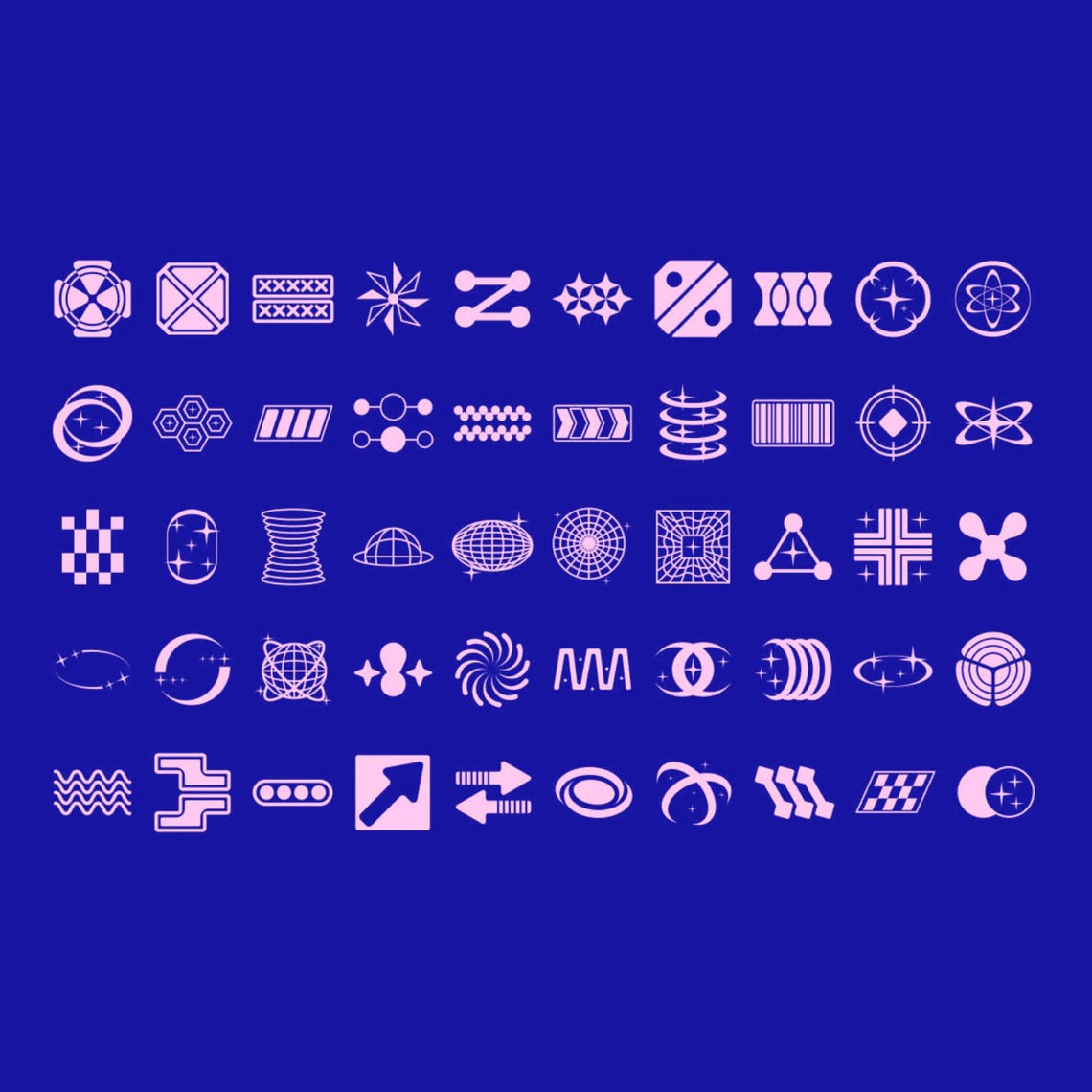 50 Y2k Icon Collection Svg, Y2k Svg, Svg Bundle Futuristic Line Art ...