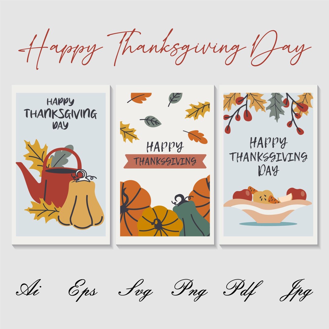 Happy Thanksgiving Cards, Thanksgiving Digital Card, Svg,png,grateful ...