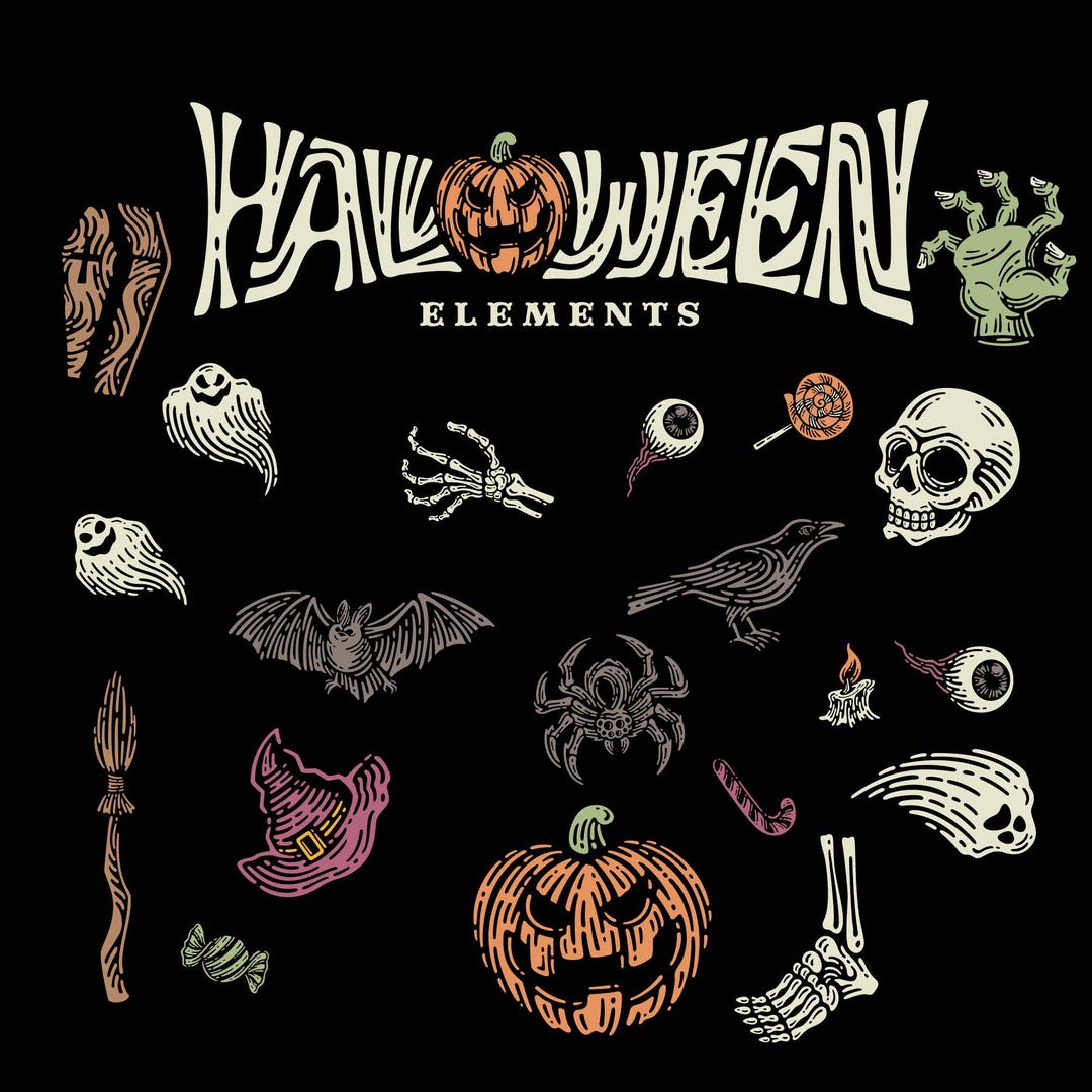 Halloween Elements, Svg Bundle,21 Elements, Halloween Elements ...