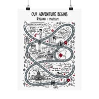 Personalized Relationship Map: Custom Illustrated Couple's Journey ...