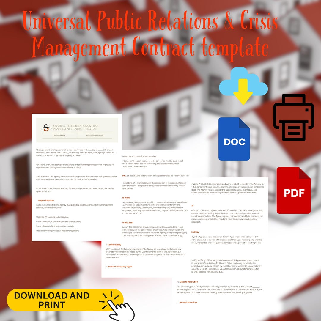 All-in-one Public Relations and Crisis Management Contract Template ...