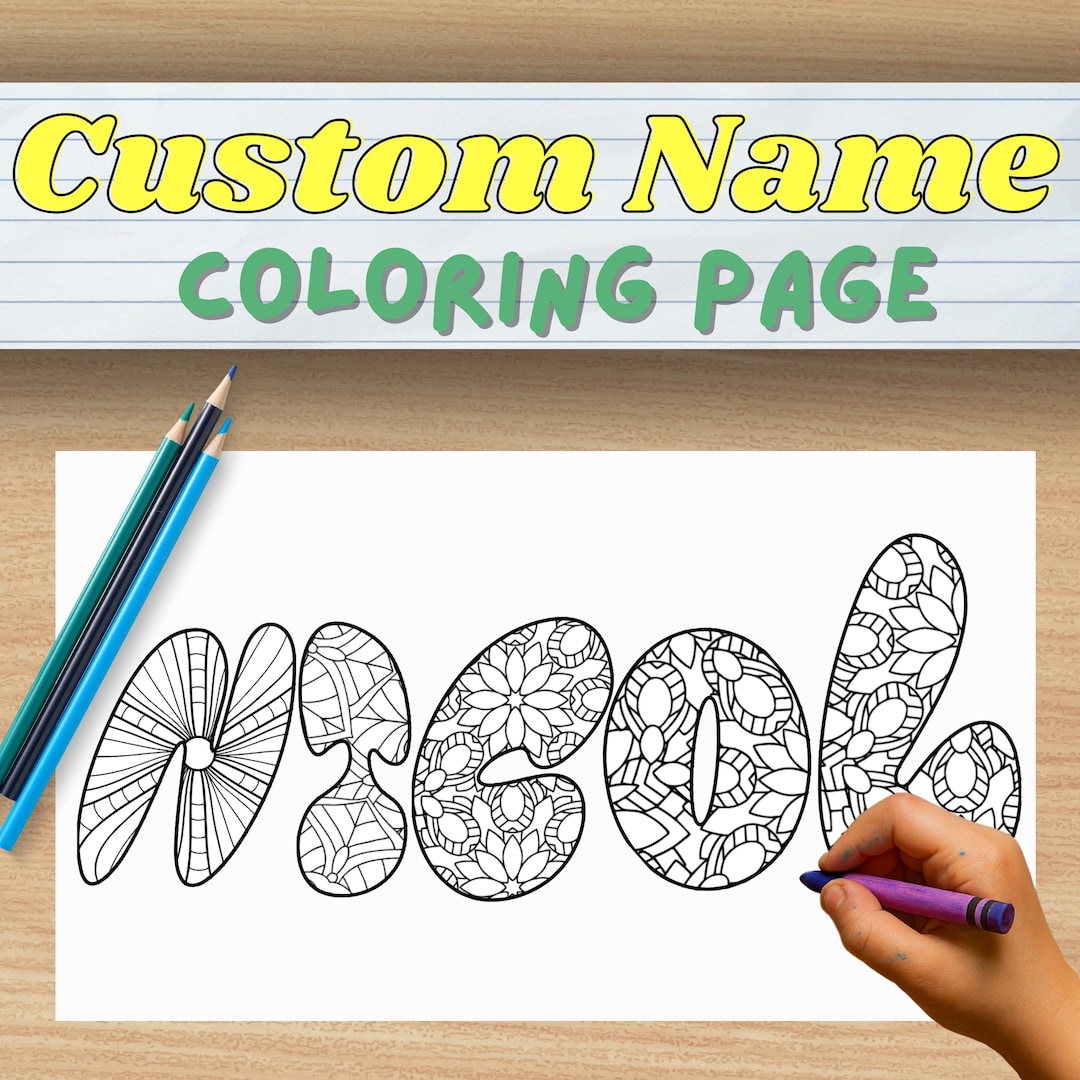 Custom Name Coloring Page: Fun Patterns, Personalized Art (digital ...