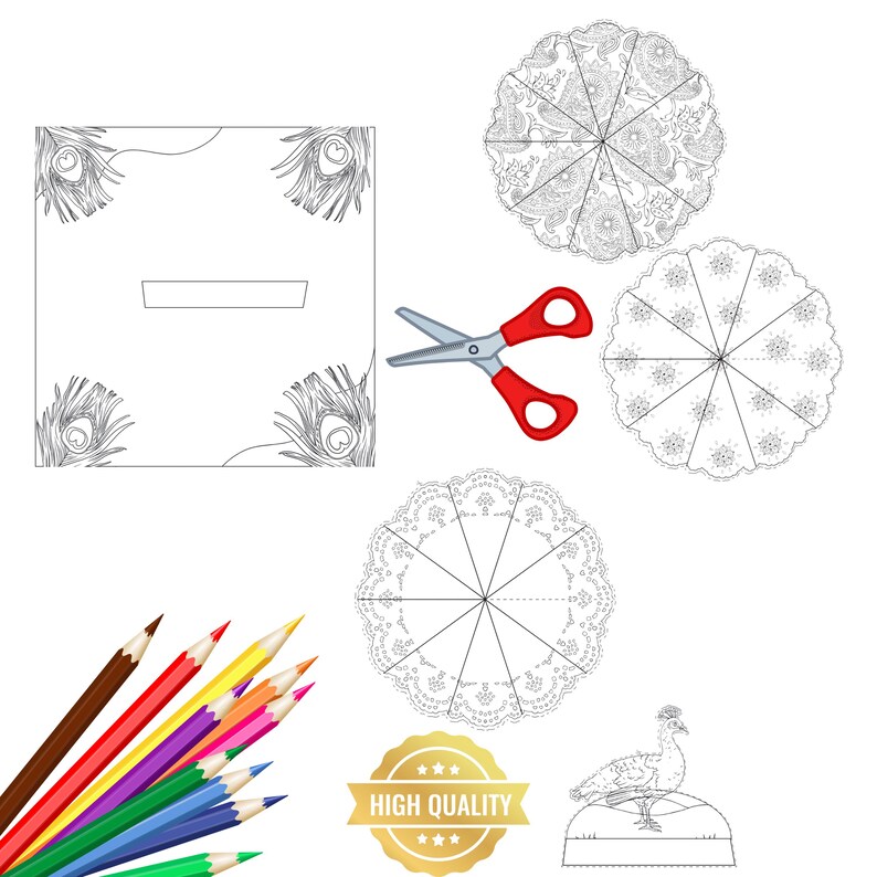 3D Peacock Paper Craft for Kids - Printable Cut and Fold Activity ...