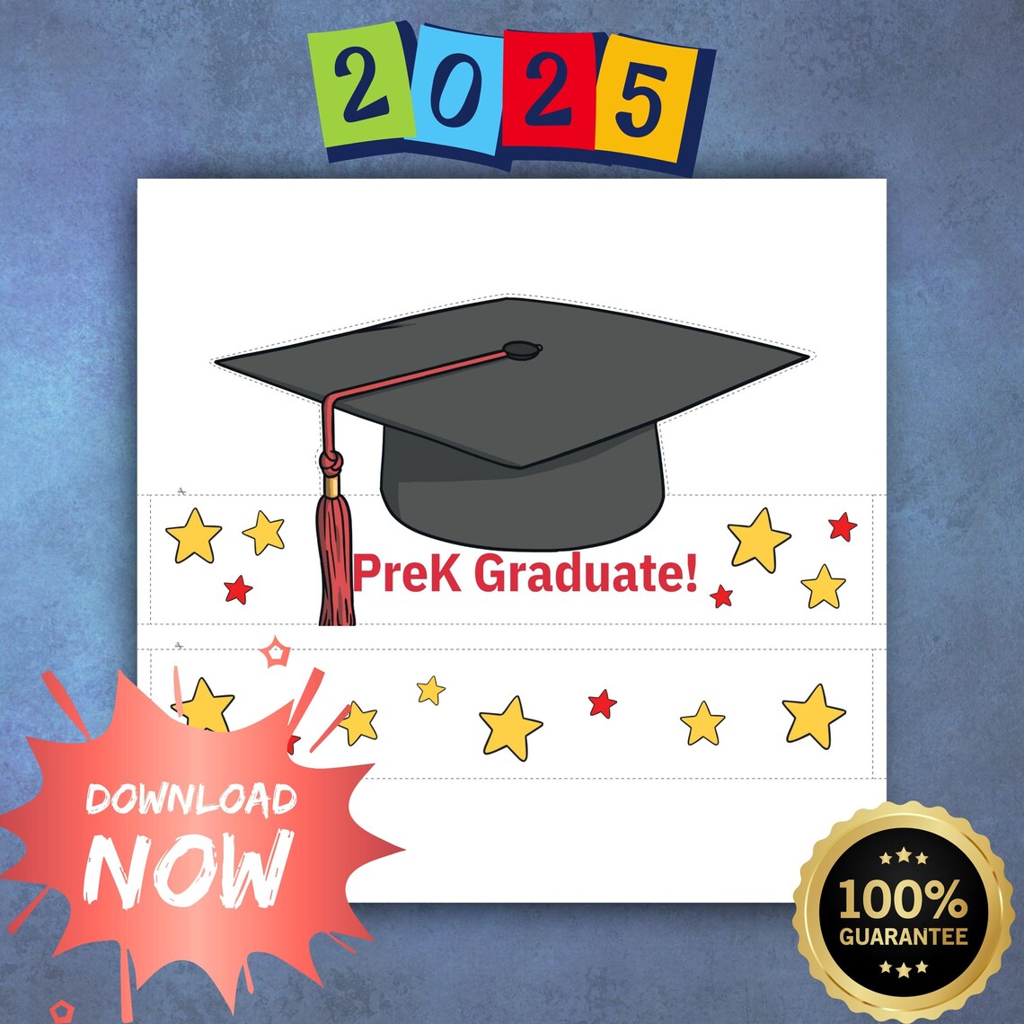 Preschool Graduation Cap Crown Printable - Grad Headband Activity for ...