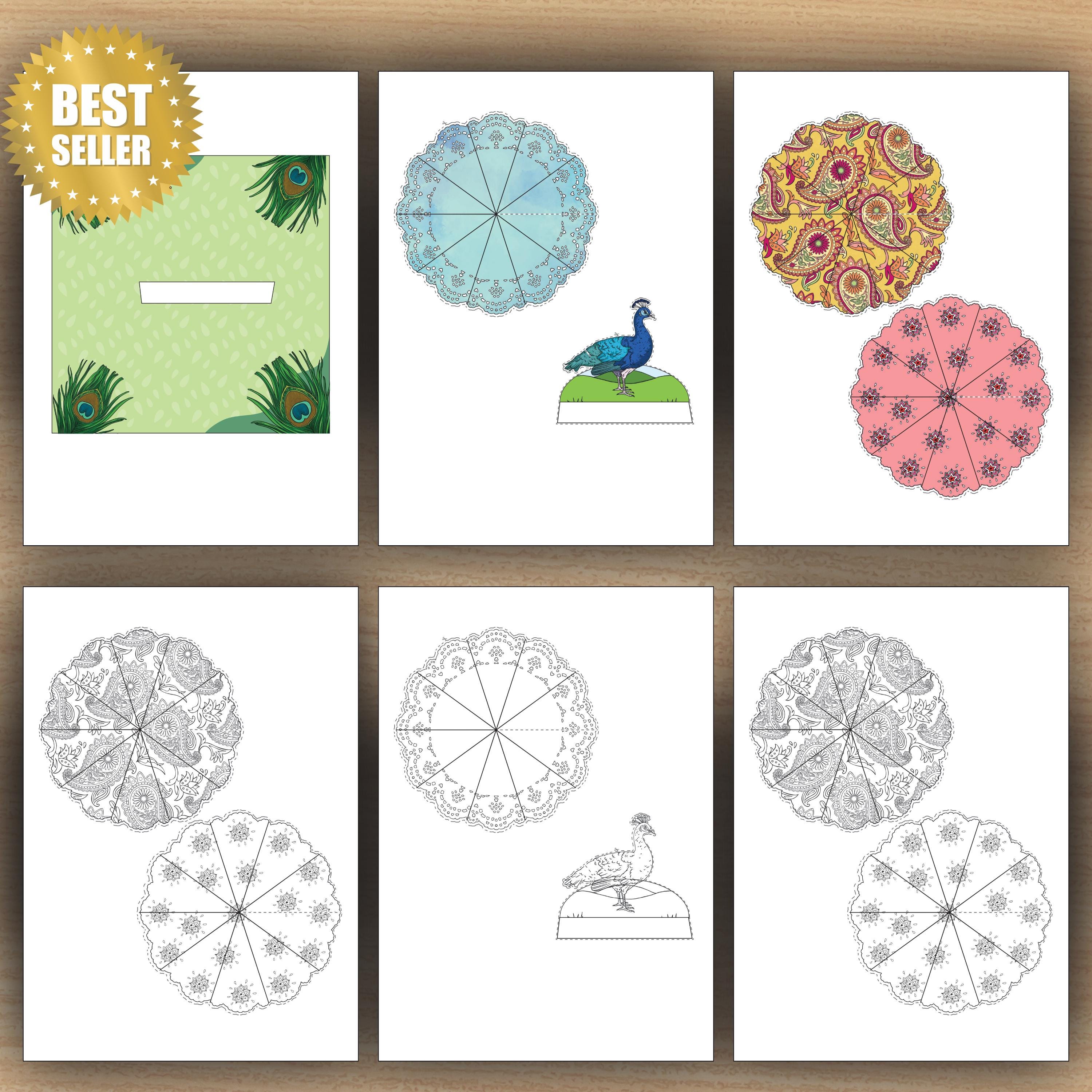 3D Peacock Paper Craft for Kids - Printable Cut and Fold Activity ...