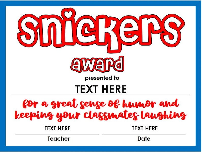 End of the Year Printable Candy Student Awards - Etsy
