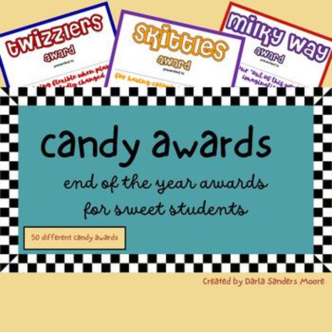End of the Year Printable Candy Student Awards - Etsy