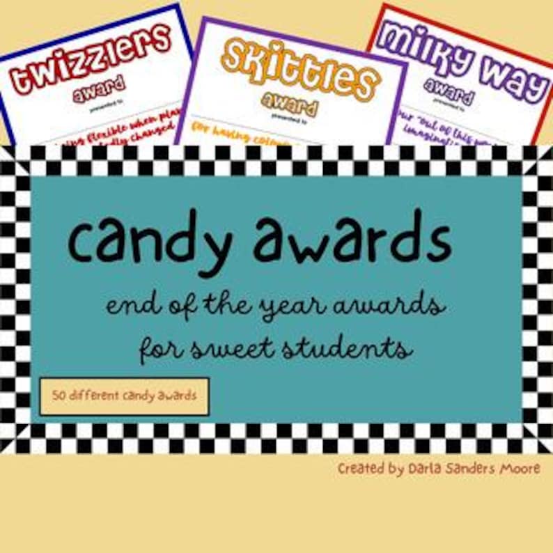 End of the Year Printable Candy Student Awards - Etsy