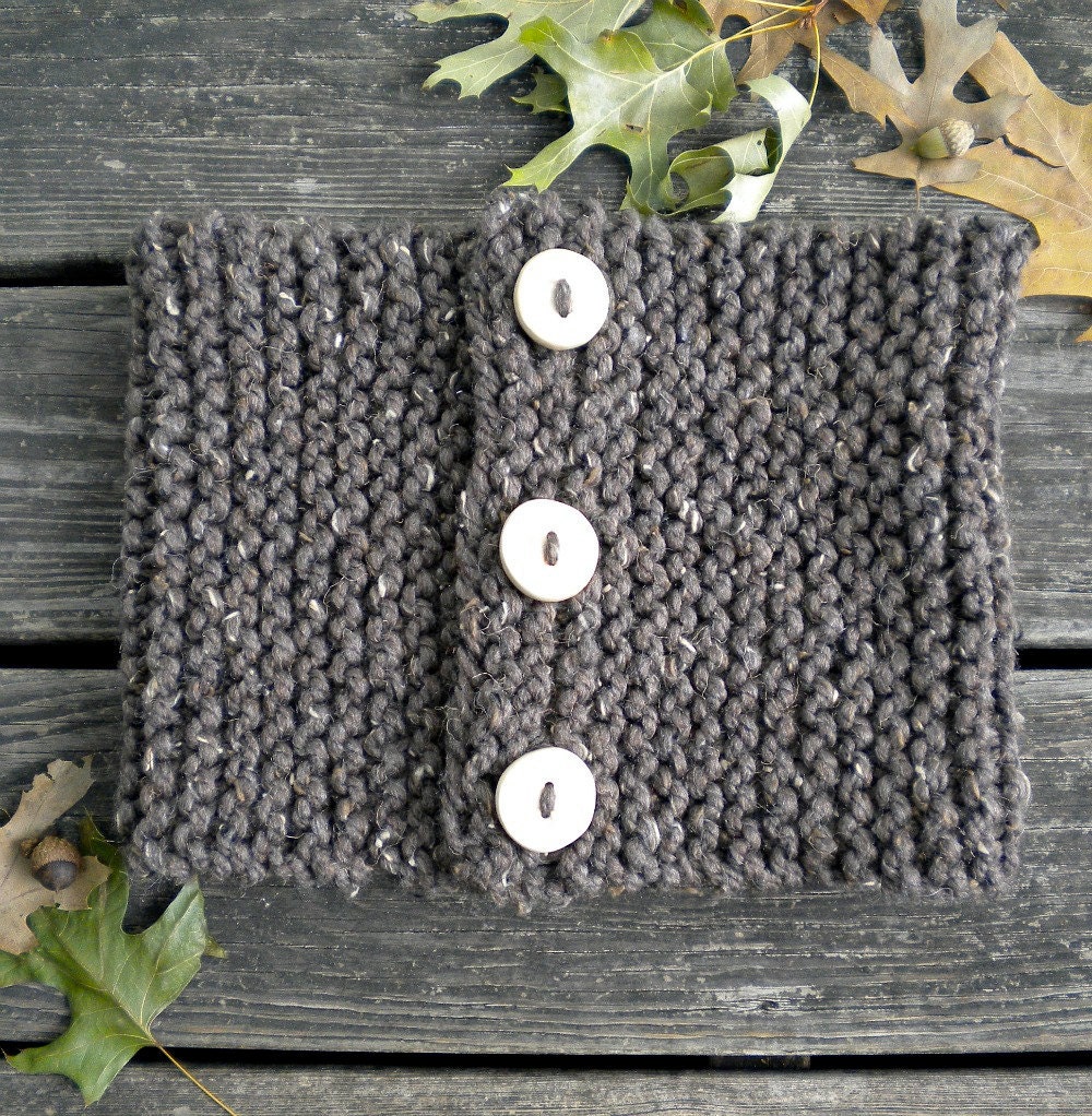 Scarf Cowl Brown Barley Bulky Knit Tree Branch Buttons - Etsy