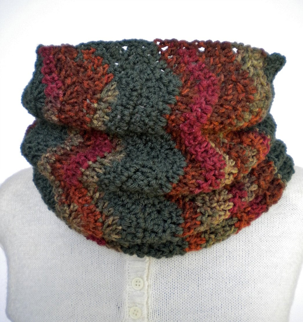 Cowl Autumn Chevron Crochet - Etsy
