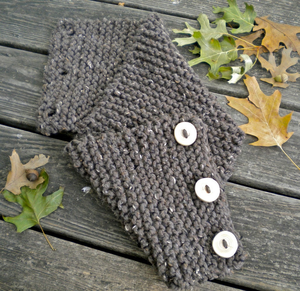 Scarf Cowl Brown Barley Bulky Knit Tree Branch Buttons - Etsy