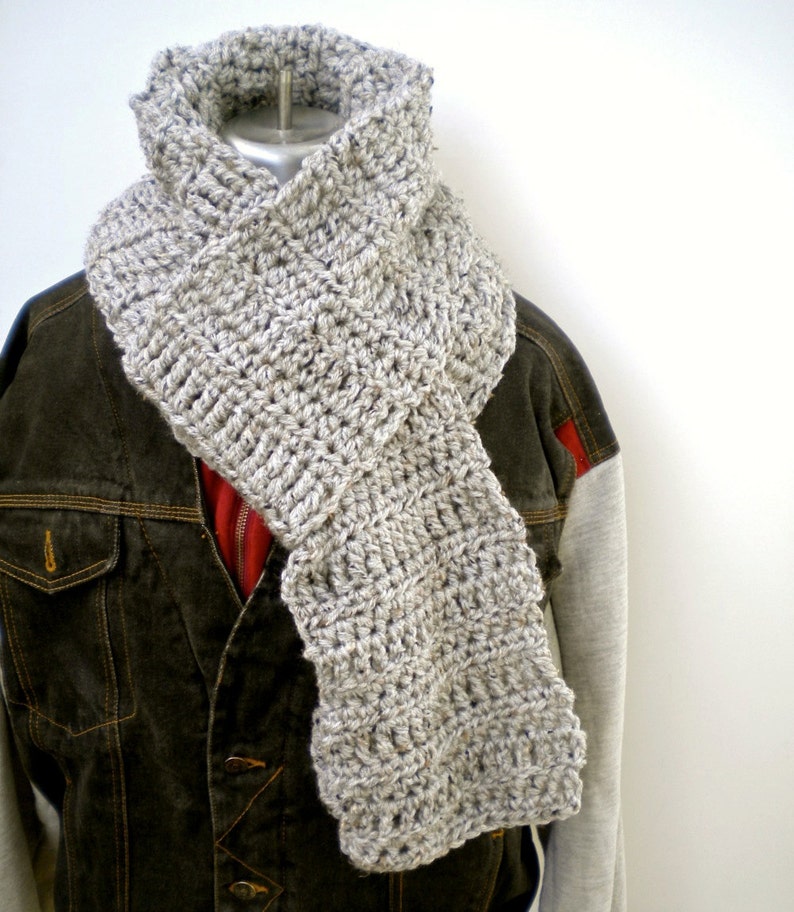 Scarf Gray Dude Scarf Grey Marble Crochet - Etsy