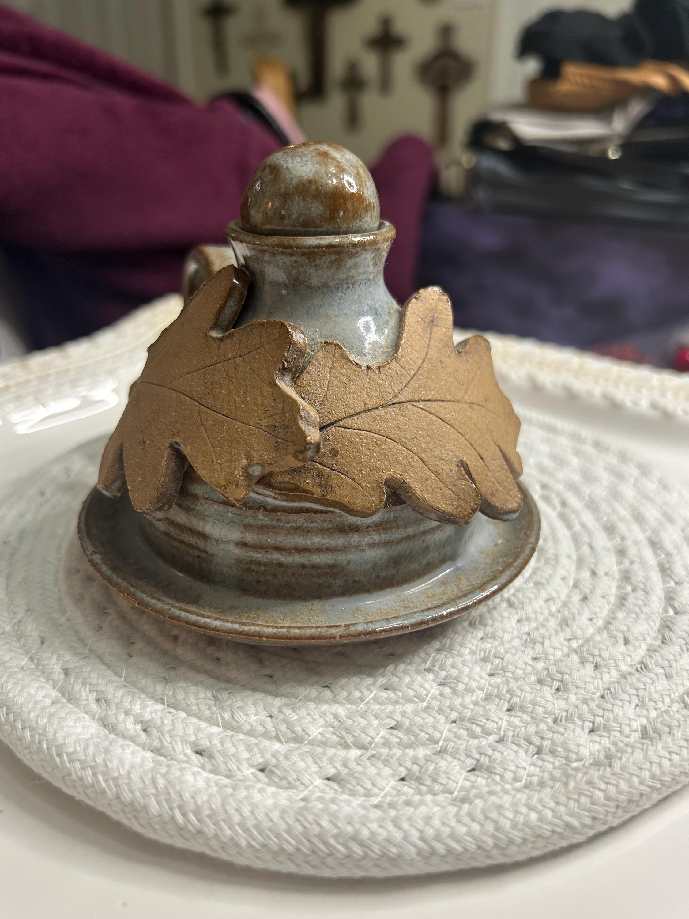 Beautiful Handmade Pottery Vessel With Lid, Fall Themed, Gorgeous and ...