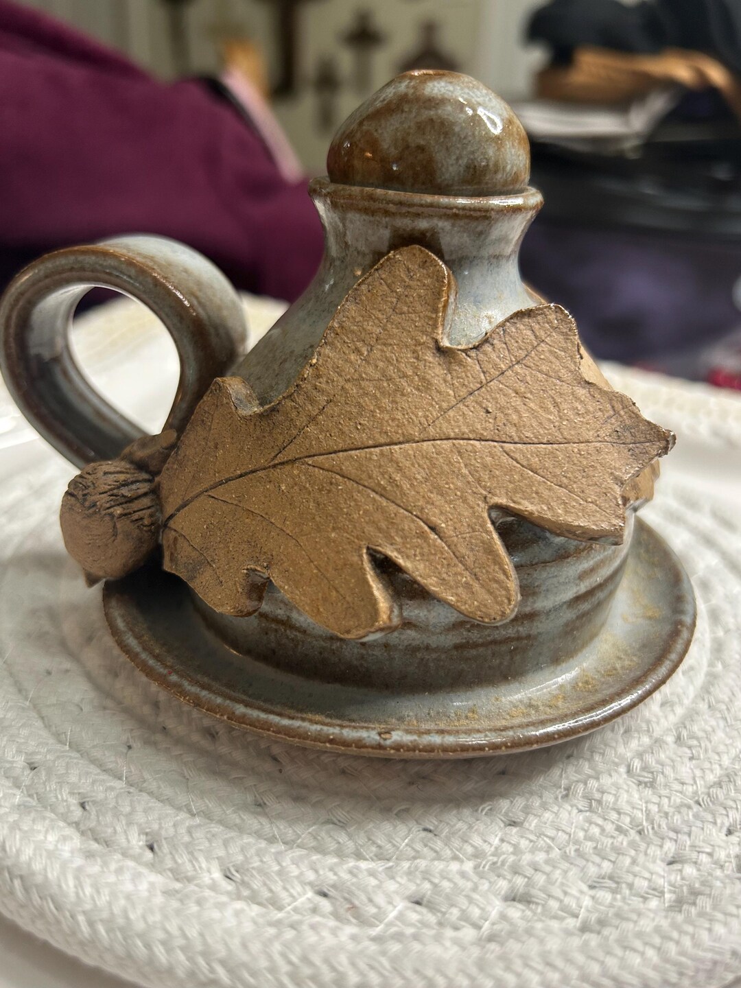 Beautiful Handmade Pottery Vessel With Lid, Fall Themed, Gorgeous and ...
