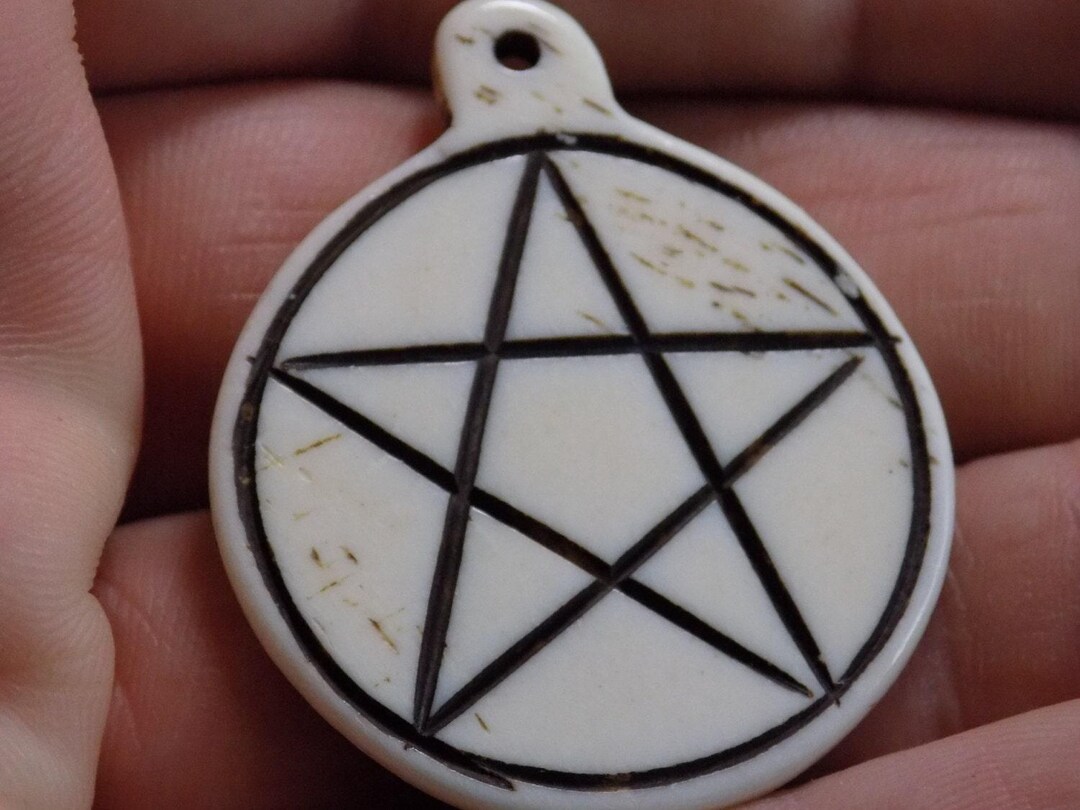Bone Pentacle, Pentagram Pendant 27mm Diameter, Z1-105 , Z1-106 , Z1 ...