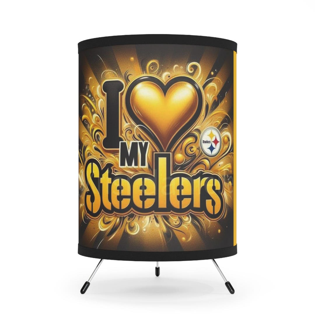 I Love My Steelers Tripod Lamp With High-res Printed Shade, USCA Plug ...