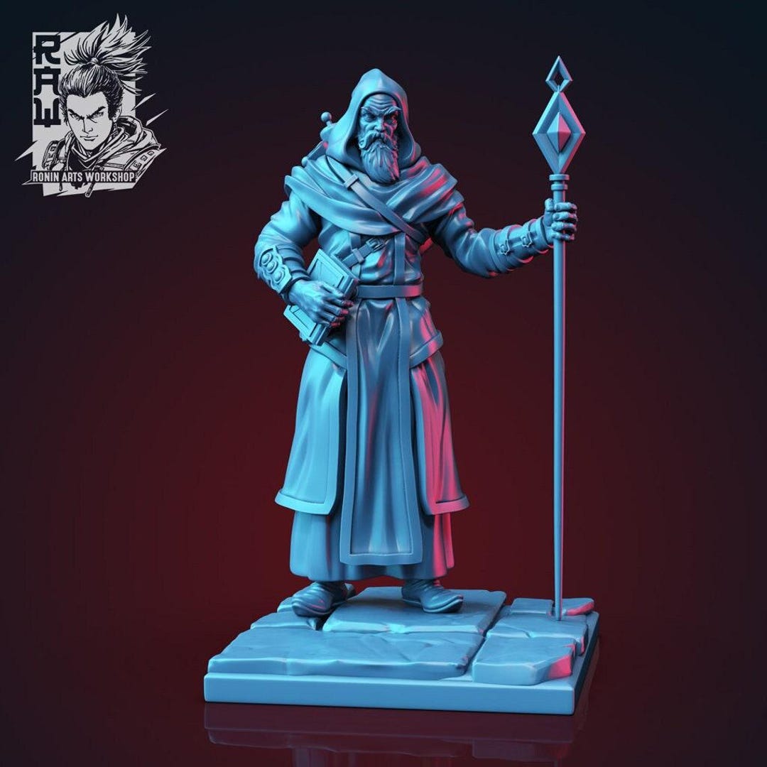 Kasimeer Human Wizard: Miniature 3D Print Dungeons and Dragons Mini RPG ...