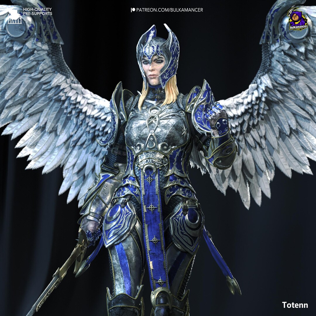 Resplendent Paladin Hand Painted 3D Printed Collectible Statue - Unique ...
