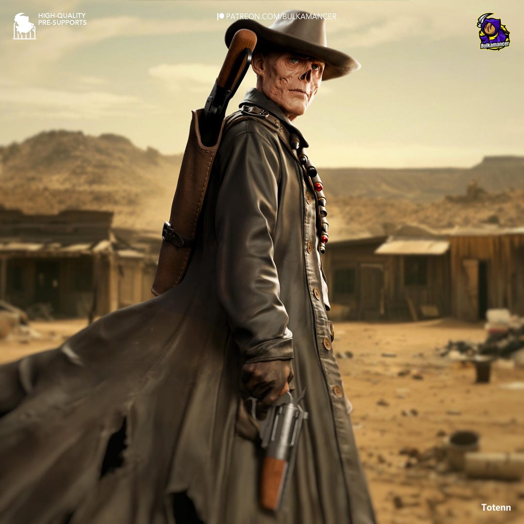 Undead Cowboy Hand Painted 3D Printed Collectible Statue Unique Home ...