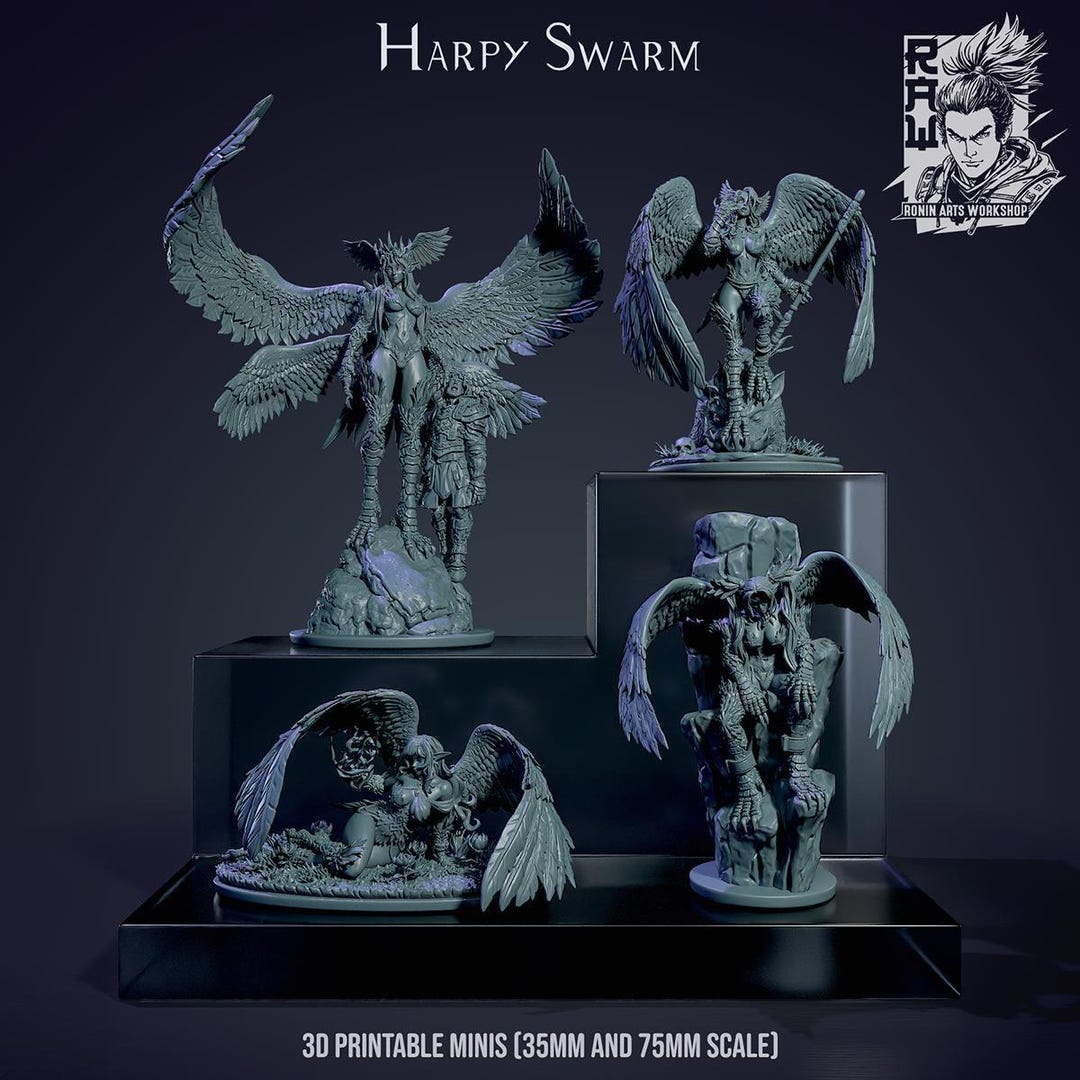 Imperial Harpy Warband Miniatures 35mm Tabletop Dnd Collectible for ...