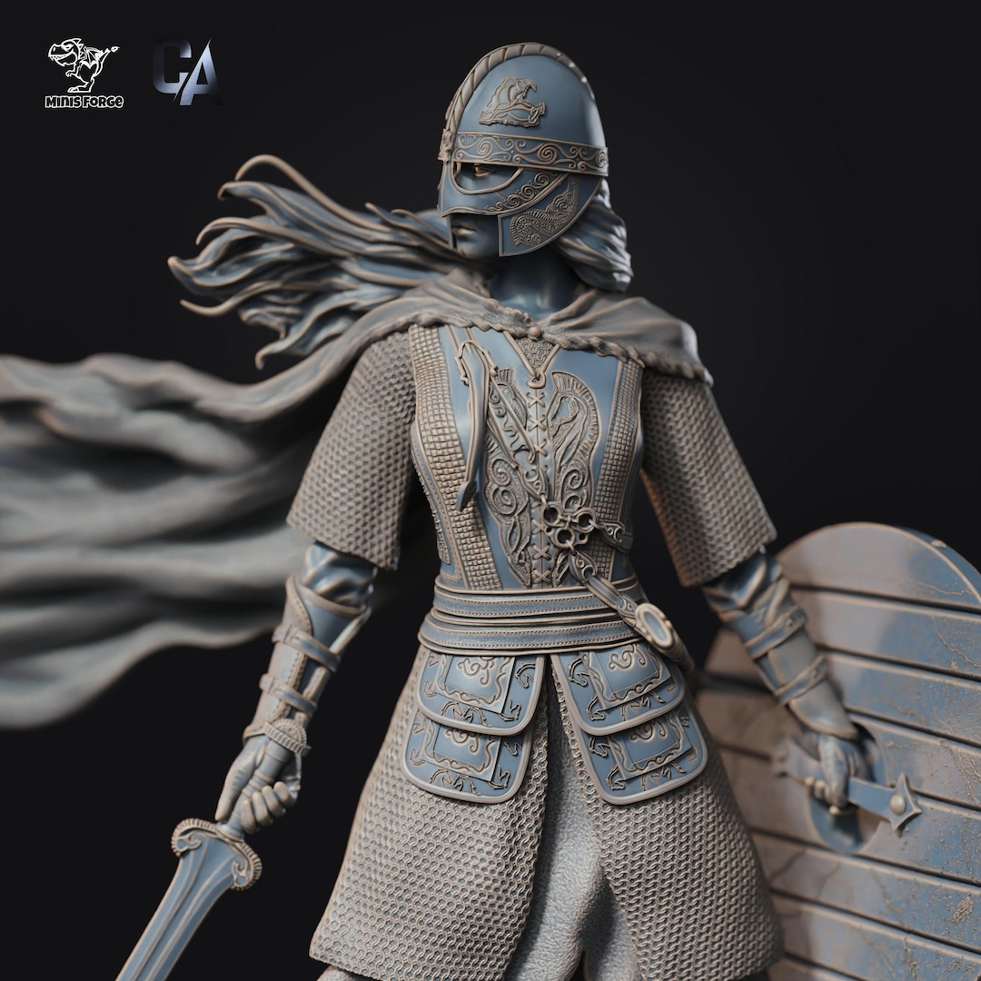 Shieldmaiden of Rohan Statue: 3D Resin Model Kit, Hand-painted 1/10 or ...