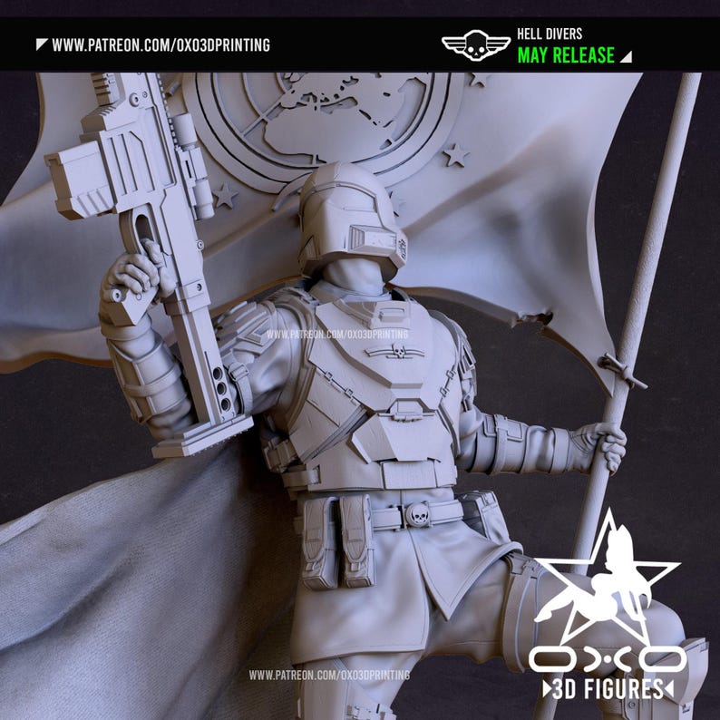 Hell Fighter 3D Printed Statue - Painted Collectible Miniature Figure ...