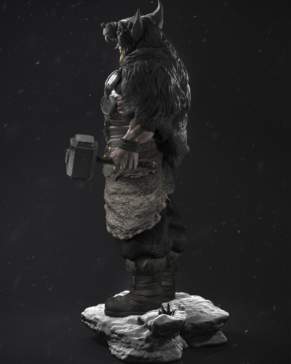 Hand-painted Barbarian Thor Statue: 3D Resin Norse God Figure - Etsy