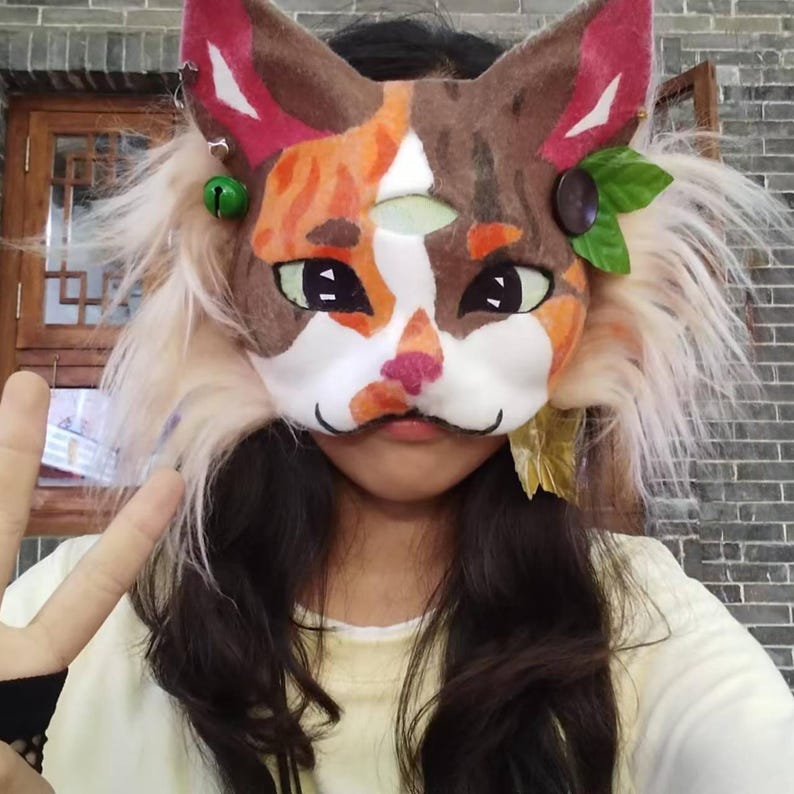 Handmade Custom Therian Cat Mask Deposit(please Read Product Detail ...
