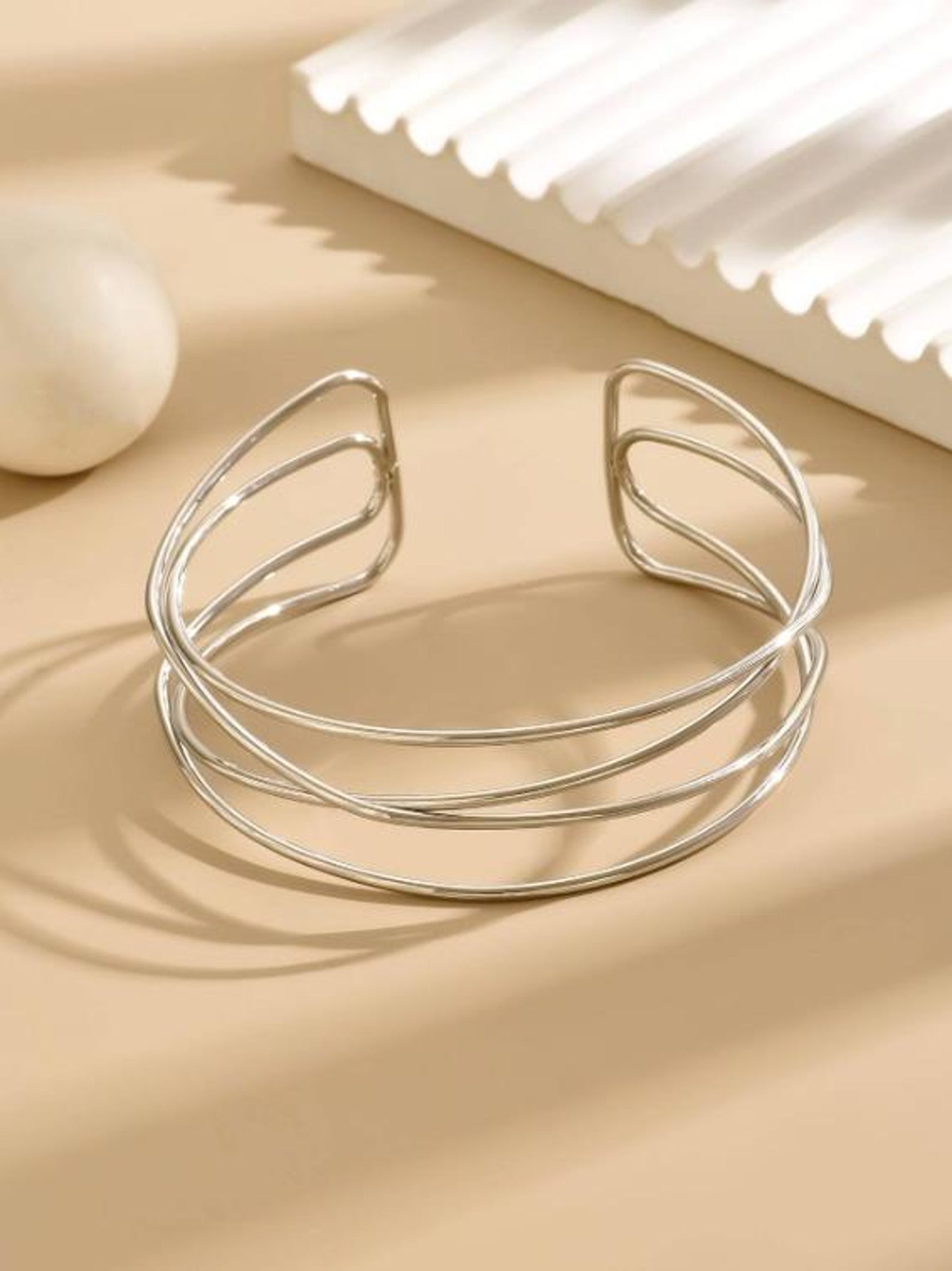 Minimalist Arm Cuff - Gold Upper Arm Band - Silver Arm Bracelet ...