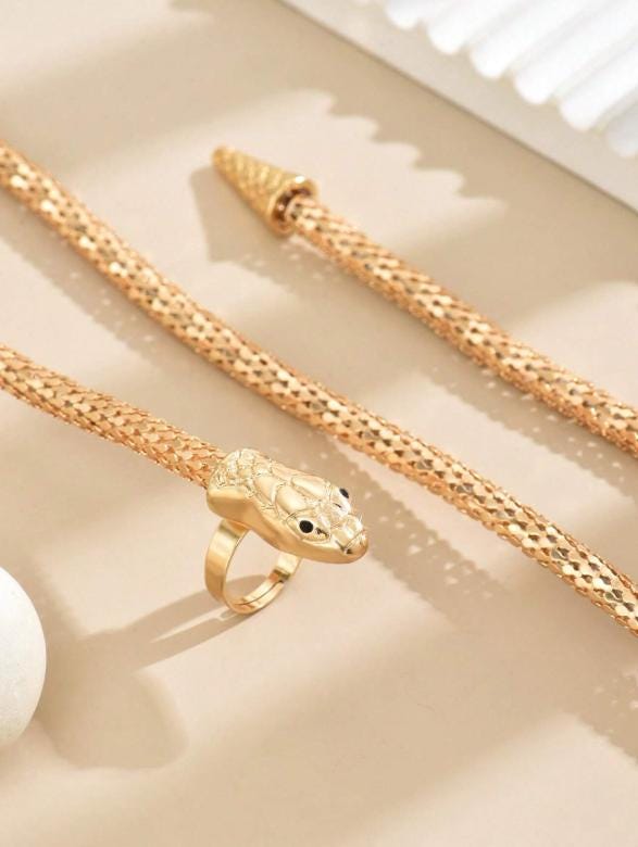 Bendable Snake Bracelet, Adjustable Gold Snake Arm Bracelet, Party ...