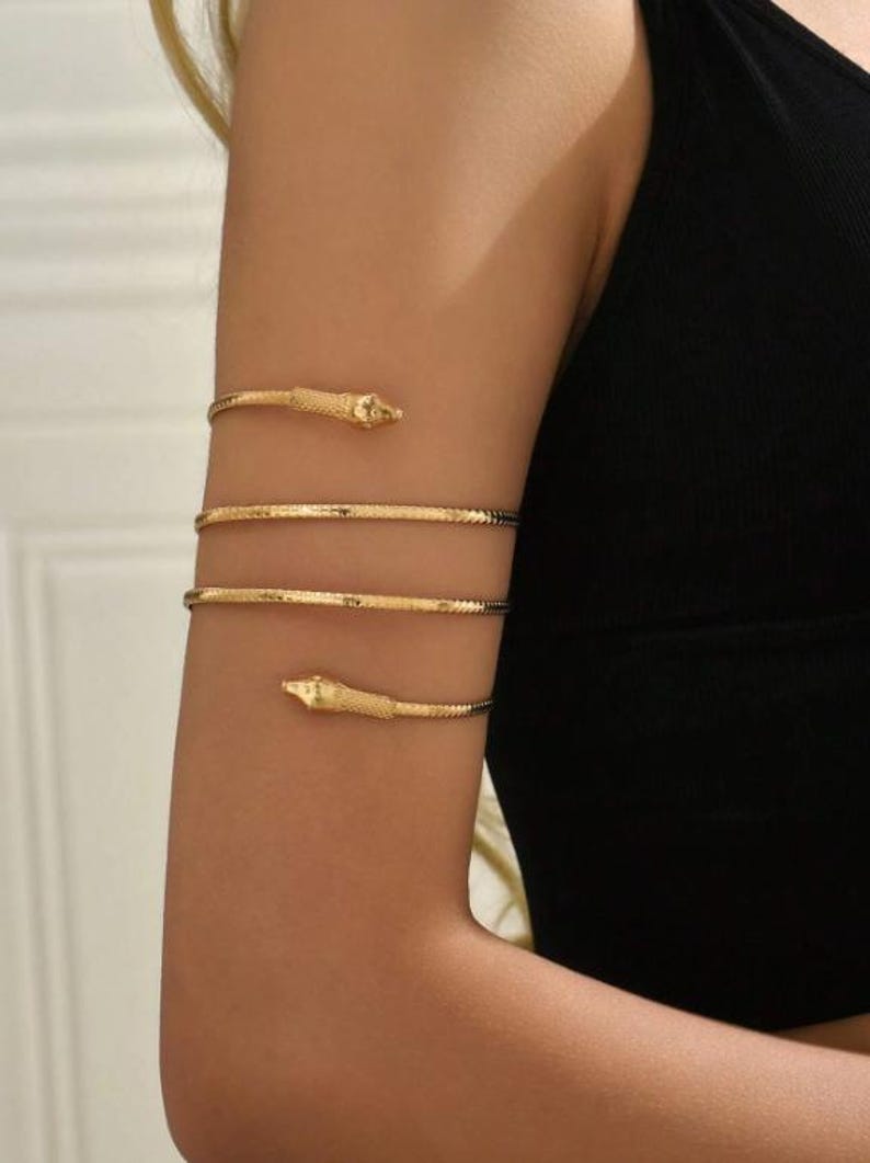 Minimalist Arm Cuff - Gold Upper Arm Band - Silver Arm Bracelet ...