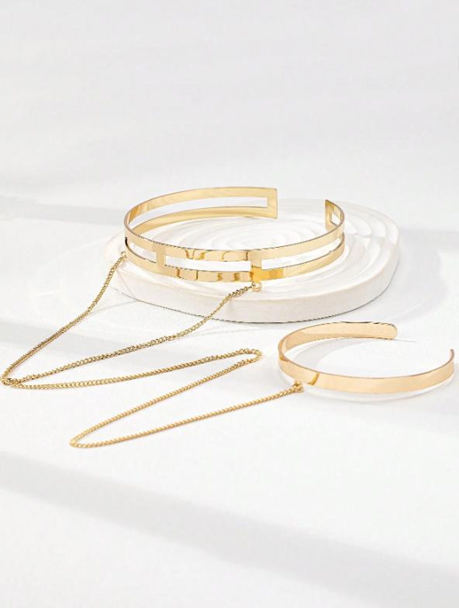 Minimalist Arm Cuff, Chain Decor Arm Cuff, Gold Arm Band, Gold Upper ...