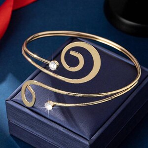 Minimalist Arm Cuff Gold Upper Arm Band Silver Arm Bracelet Elegant ...
