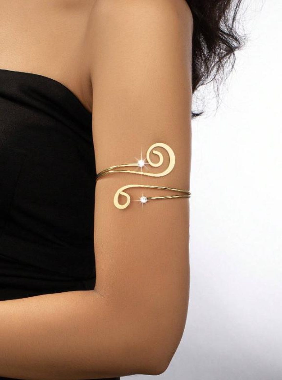 Minimalist Arm Cuff Gold Upper Arm Band Silver Arm Bracelet Elegant ...