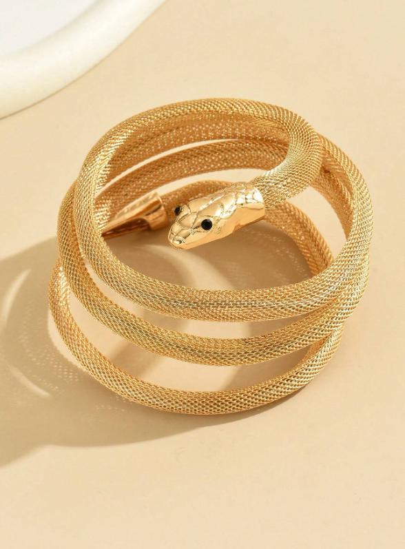 Bendable Snake Bracelet, Adjustable Gold Snake Arm Bracelet, Party ...