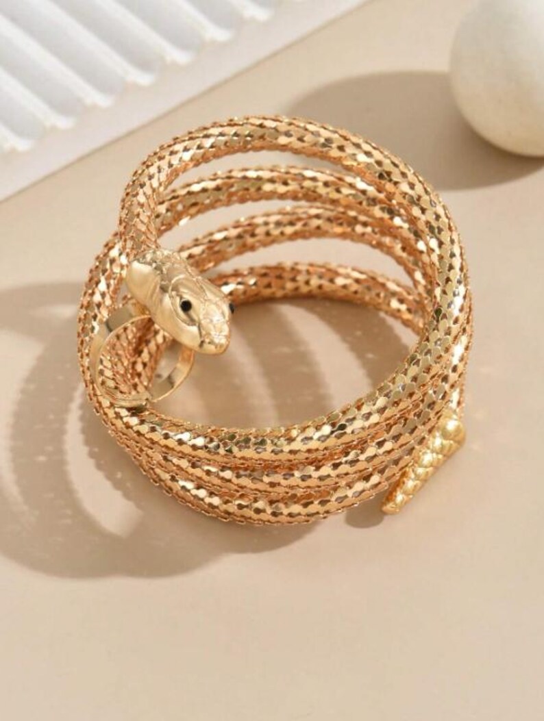 Bendable Snake Bracelet, Adjustable Gold Snake Arm Bracelet, Party ...