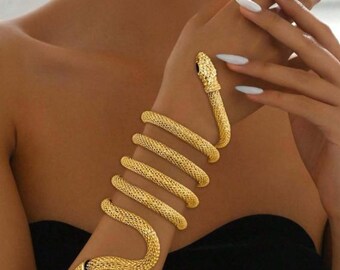 Bendable Snake Bracelet, Adjustable Gold Snake Arm Bracelet, Party ...