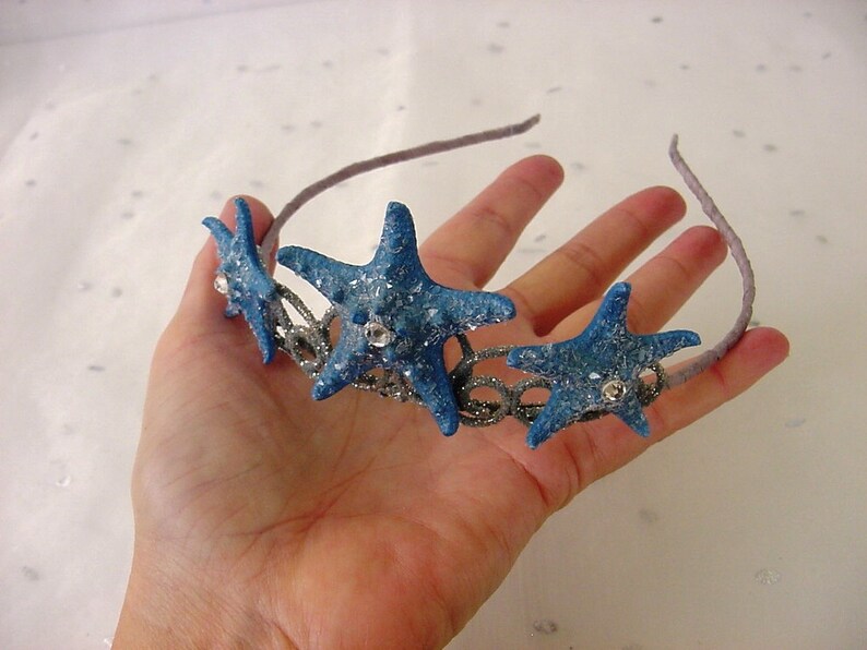 Ocean Blue Mermaid Starfish Tiara Crown for Beach Wedding - Etsy