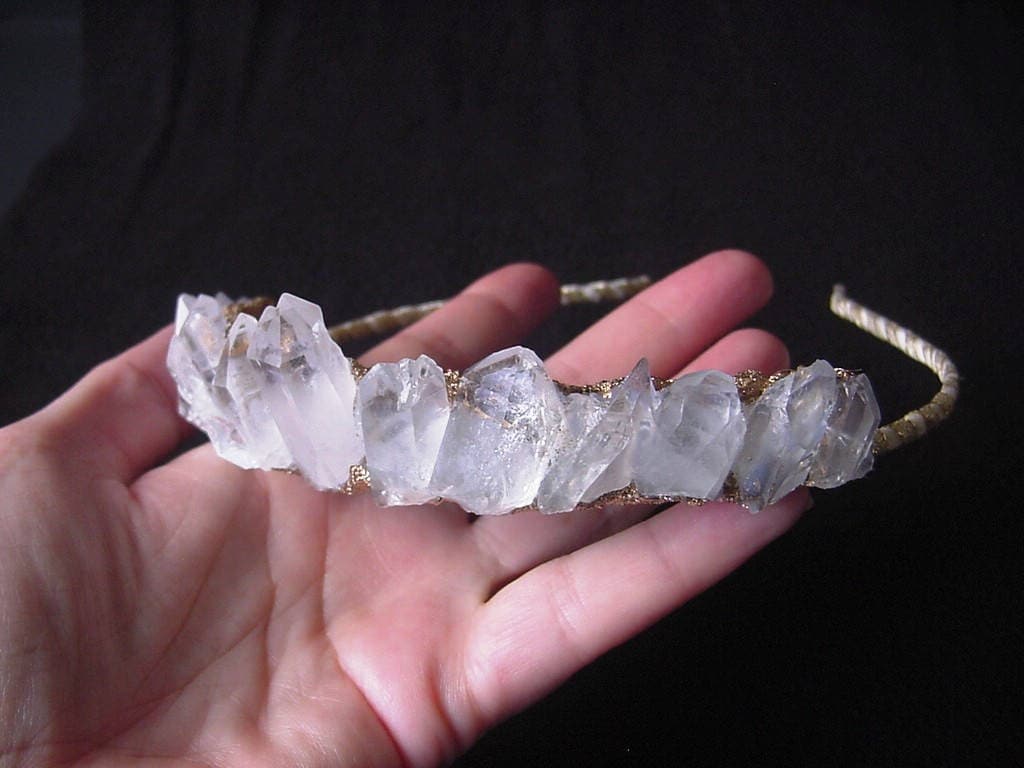 Quartz Crystal Crown Tiara for Wedding Prom Festival | Etsy