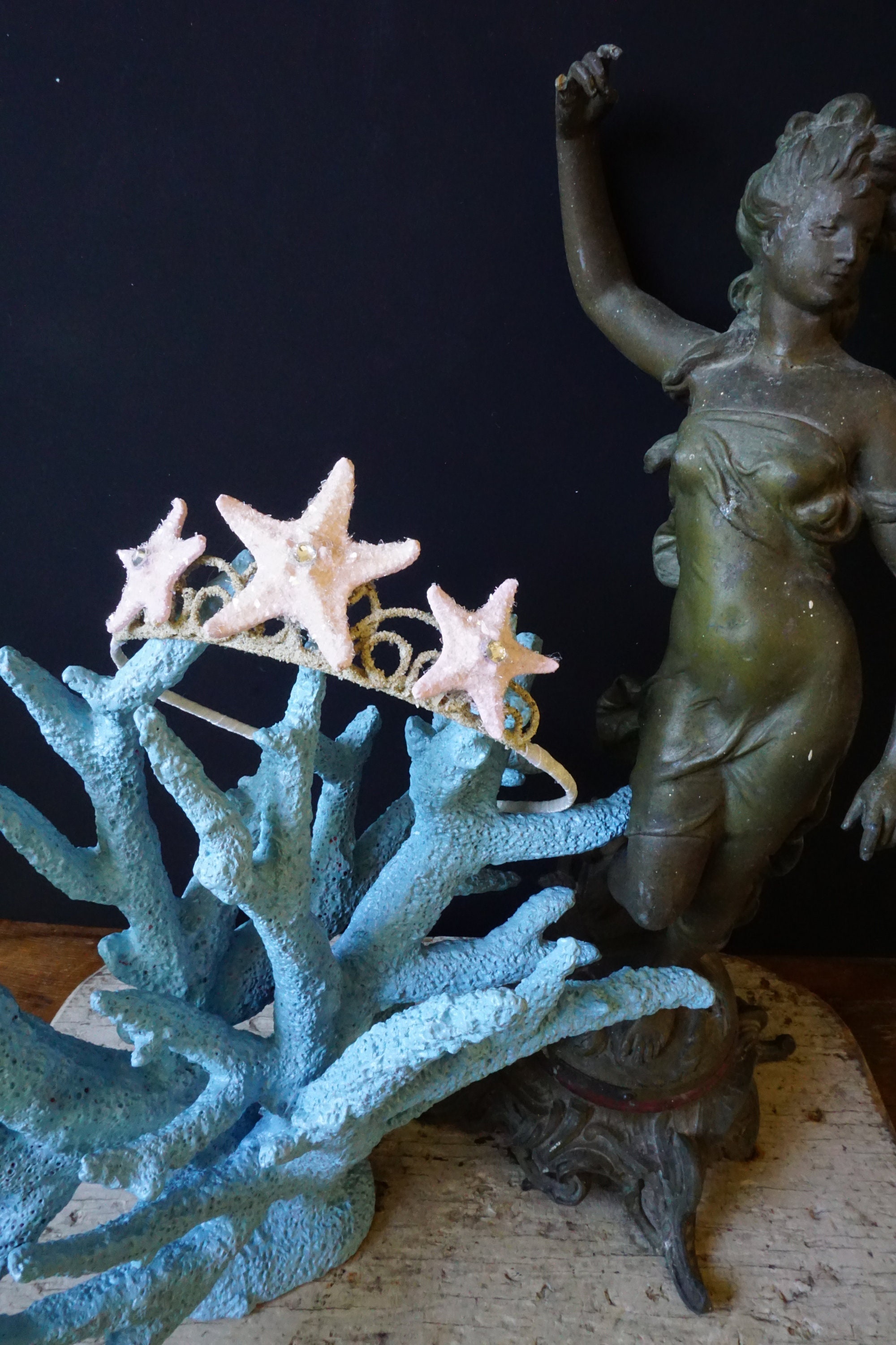 Starfish Mermaid Beach Wedding Tiara Pale Pink Flower Girl - Etsy