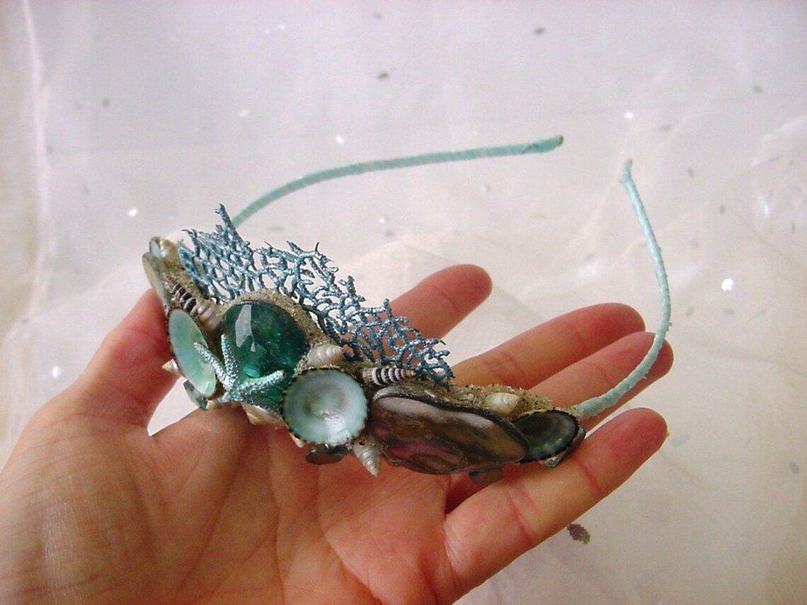 Aqua Mermaid Sea Fan Shell Starfish Tiara Beach Wedding Crown - Etsy
