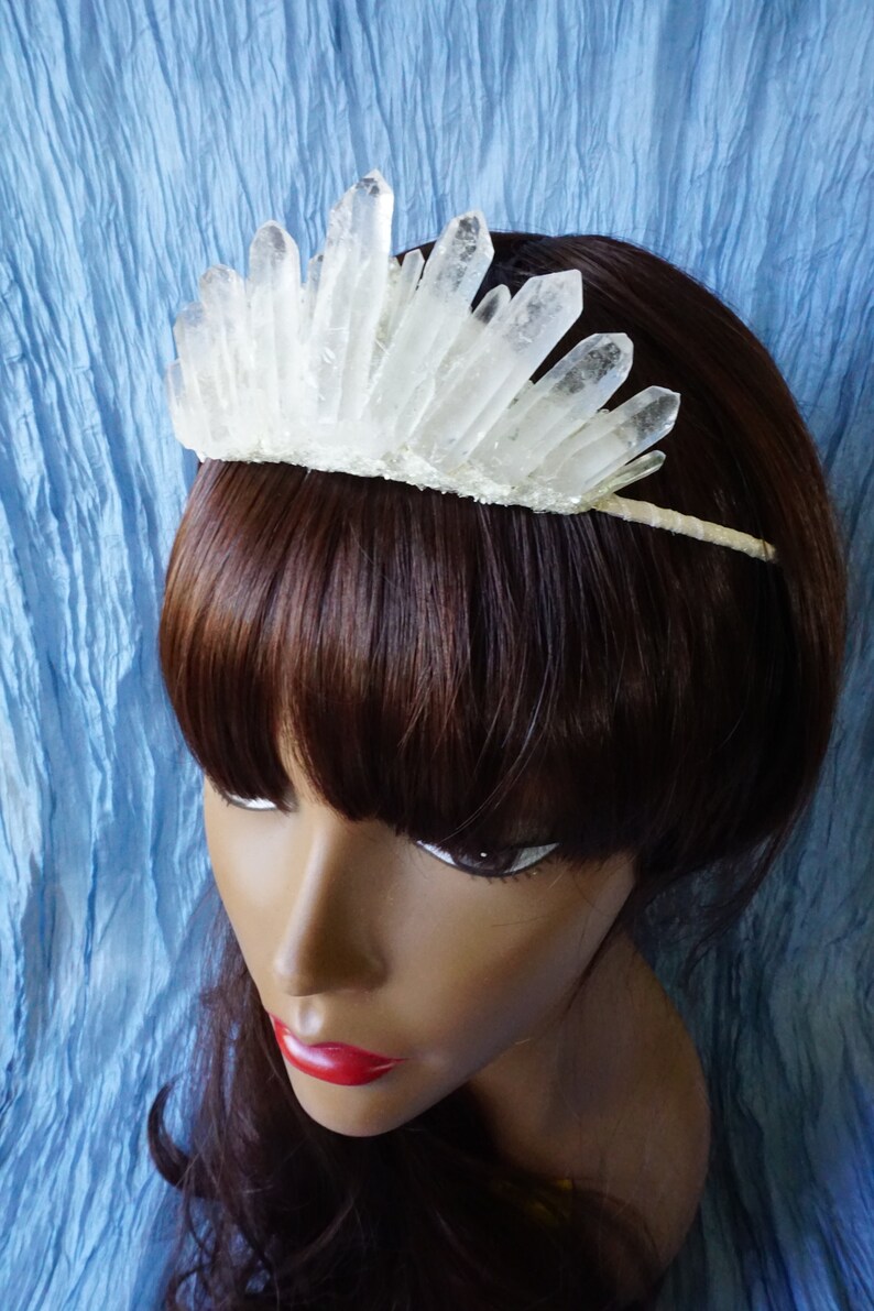 Quartz Crystal Fairy Ice Queen Tiara Boho Wedding - Etsy Sweden