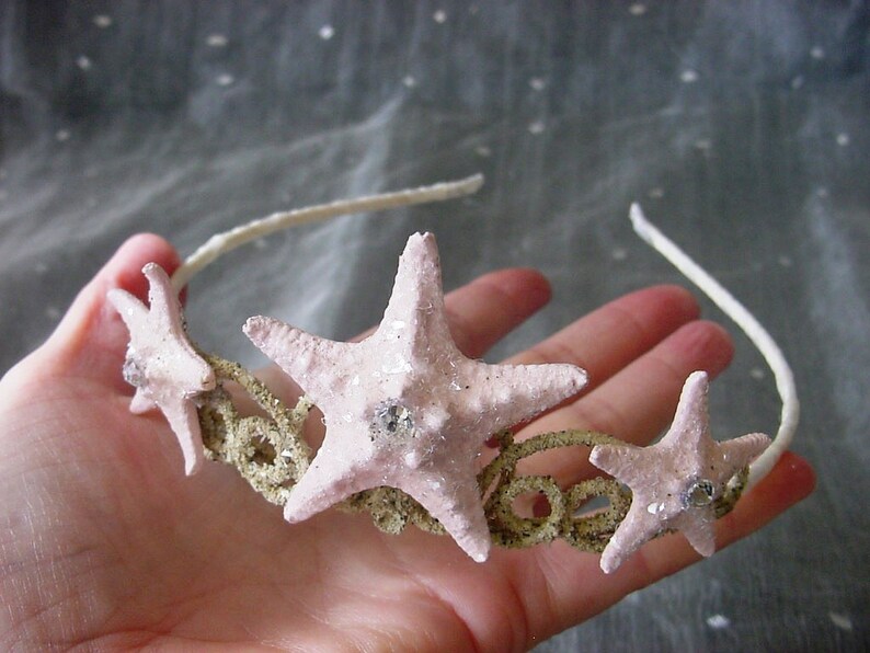Starfish Mermaid Beach Wedding Tiara Pale Pink Flower Girl - Etsy