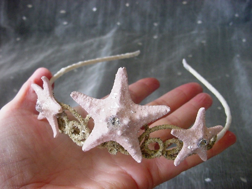 Starfish Mermaid Beach Wedding Tiara Pale Pink Flower Girl - Etsy
