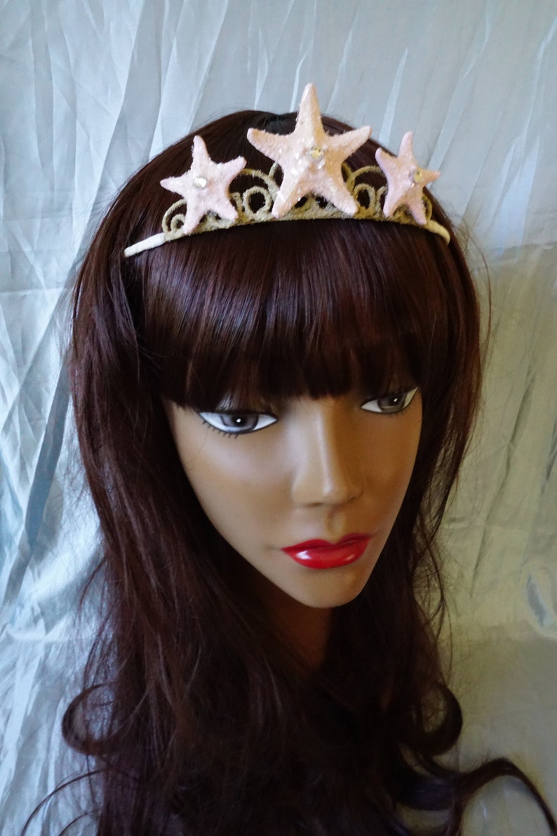 Starfish Mermaid Beach Wedding Tiara Pale Pink Flower Girl - Etsy