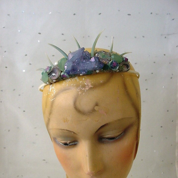 Crystal Geode Seashell Mermaid Crown Tiara for Beach Wedding, Festival ...